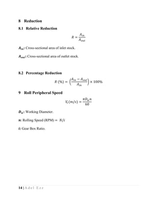 Comprehensive Rolling Mill Equations: Essential Calculations for Draft ...