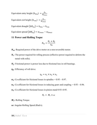 Comprehensive Rolling Mill Equations: Essential Calculations for Draft ...