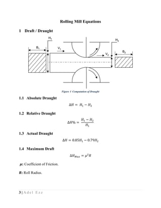 Comprehensive Rolling Mill Equations: Essential Calculations for Draft ...