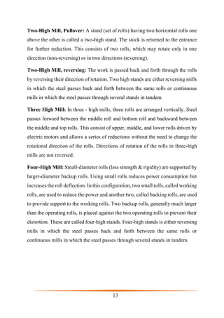 Rolling Mill Process and Principles | PDF