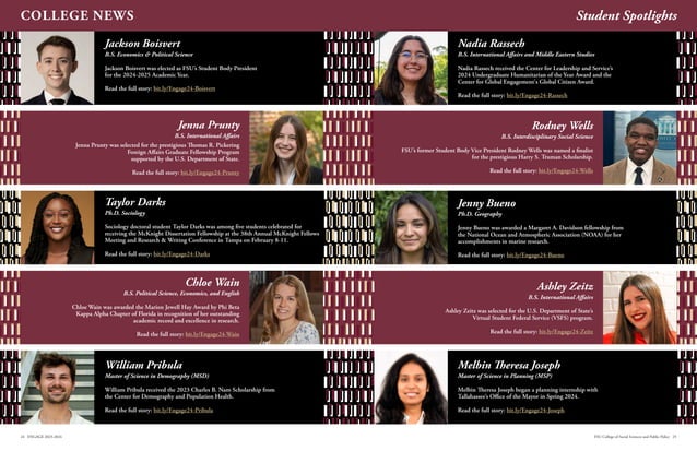 FSU COSSPP Engage Magazine 2023-2024 - spread view | PDF