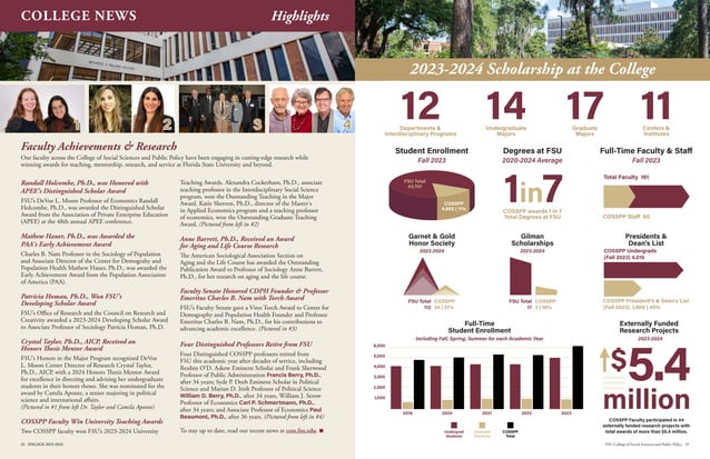 FSU COSSPP Engage Magazine 2023-2024 - spread view | PDF