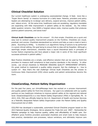 Engage Front-line Care Team Using Clinical Audit Checklists | PDF