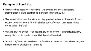 Engagement heuristics schema & bounded rationality | PPTX | Education