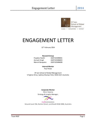 Engagement letter for Multicultural Marketing Project | DOCX | Business ...
