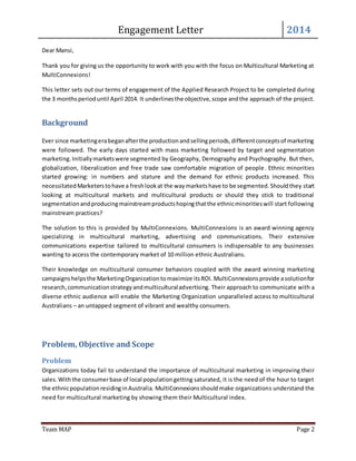 Engagement letter for Multicultural Marketing Project | DOCX | Business ...
