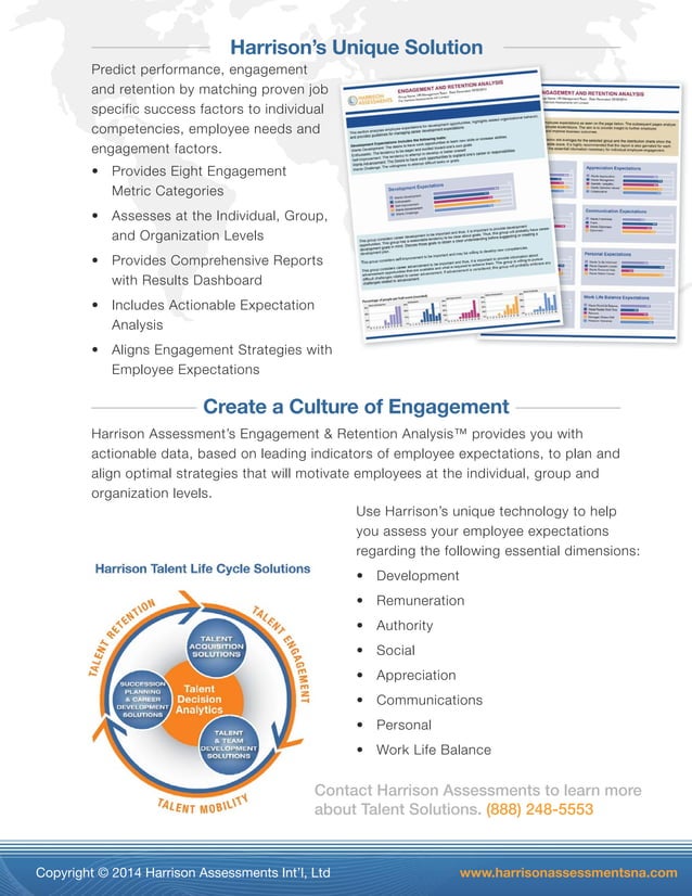 Harrison Assessments Engagement & Retention Solutions | PDF