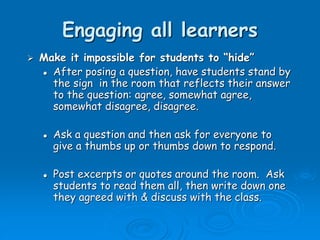 EngagementStrategiesHS.ppt strategy strategies | PPT | Secondary ...