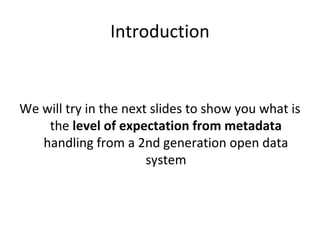 On metadata for Open Data | PPT