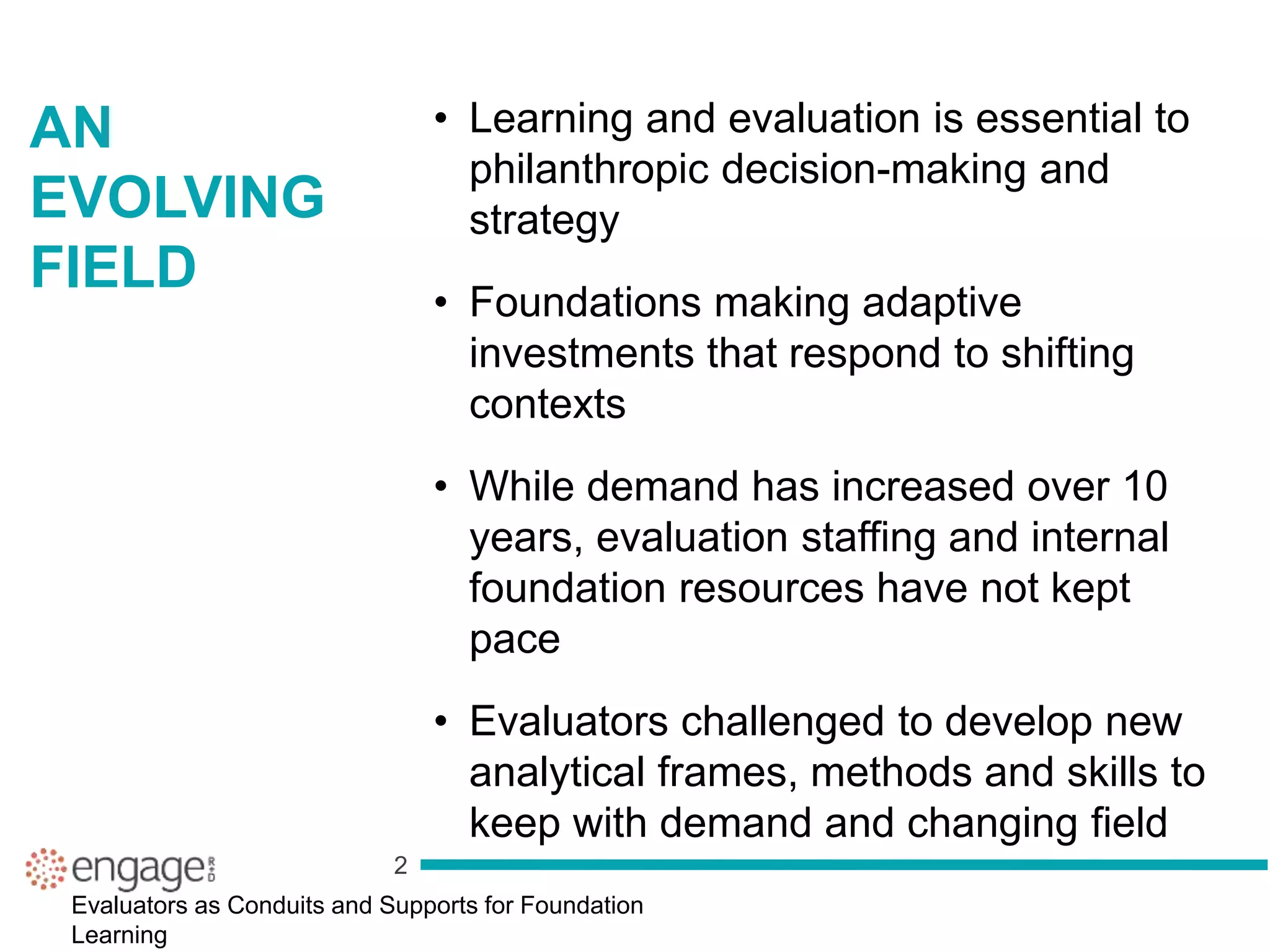 Improving Evaluation in Philanthropy | PPTX | Management Consulting Industry | Industries