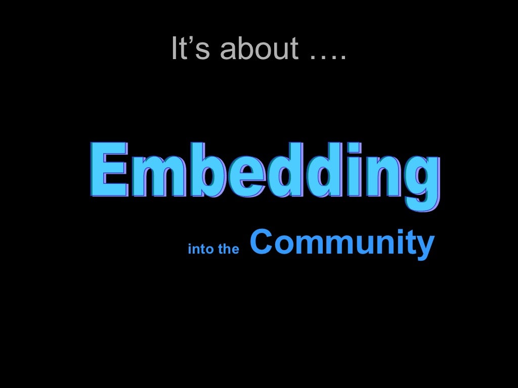 It’s about …. Embedding into