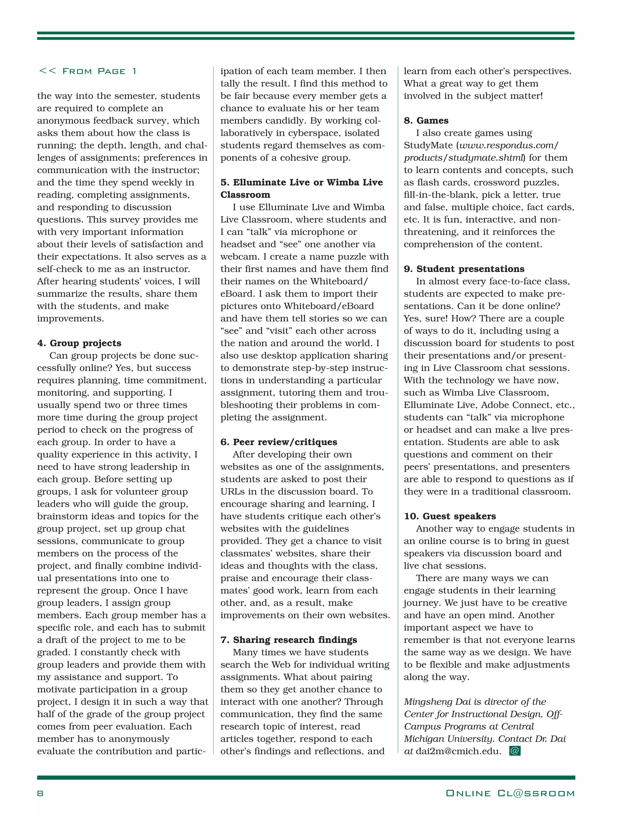 Ways to Engage Online Students | PDF