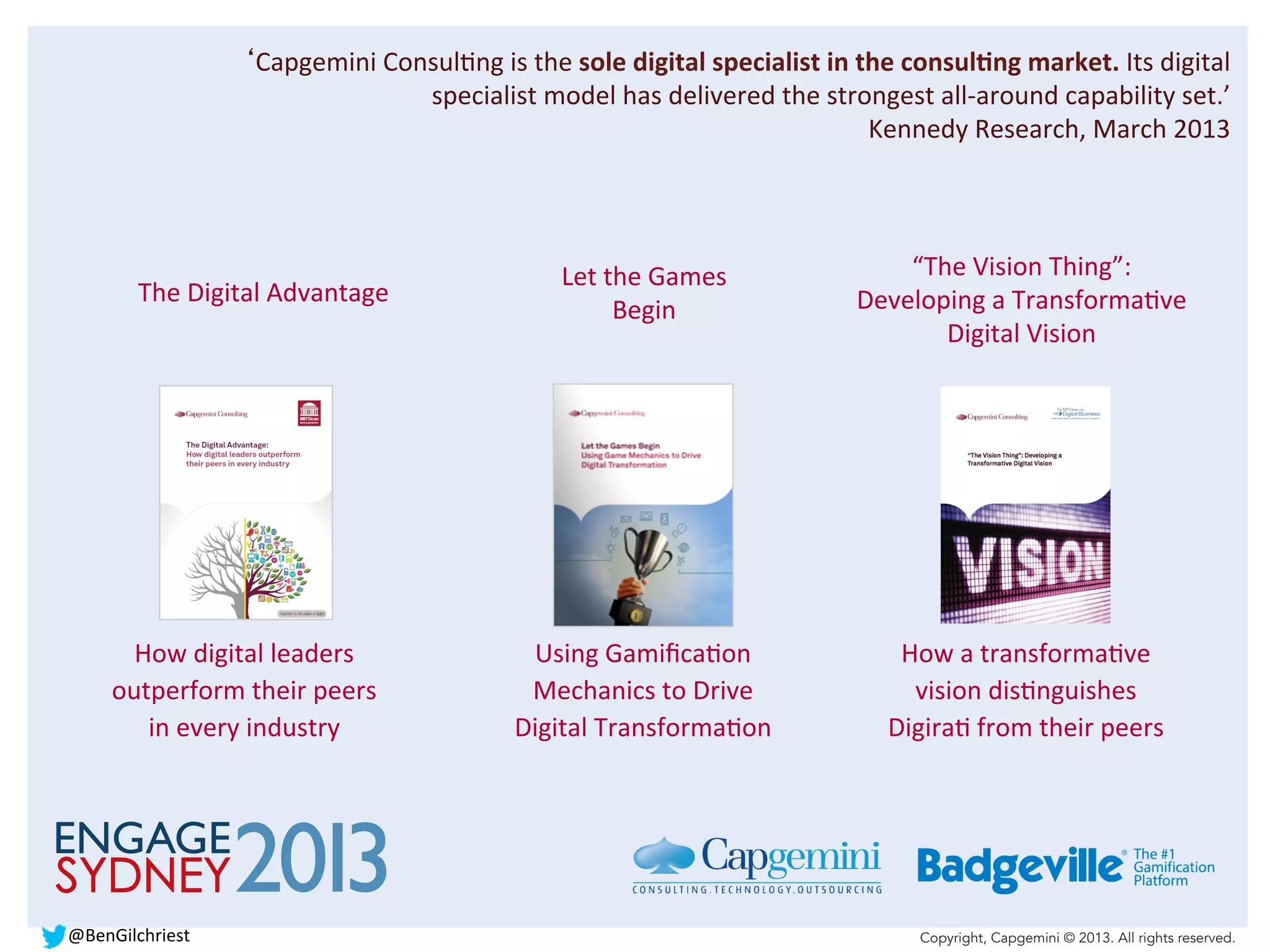 Capgemini presentation: gamification and the digital advantage | PDF