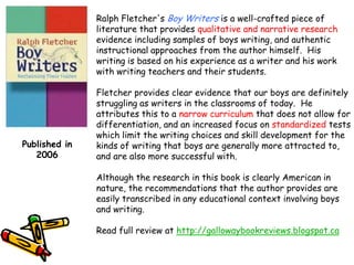Engaging boys in the literacy of a changing world | PPTX