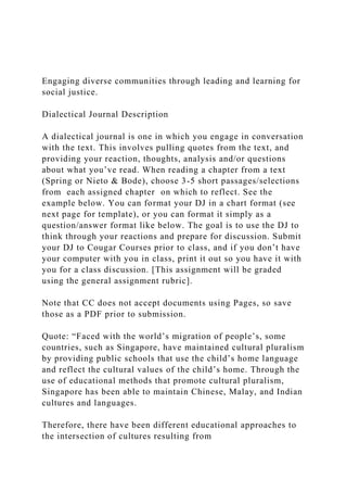 Engaging diverse communities through leading and learning for so.docx