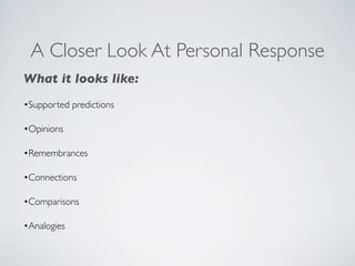 Engaging qualities personal response copy | KEY