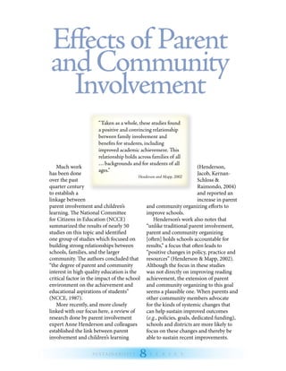 Engaging stakeholders including parents and the community to sustain ...