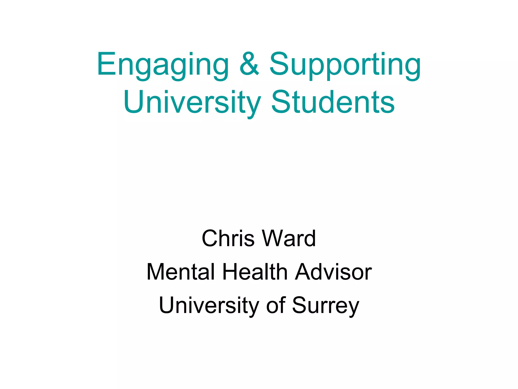 Engaging & Supporting University Students | PPT