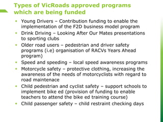 Engaging the community in road safety anna mc dowall | PDF