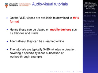 Engaging with statistics the VLE way | PPT