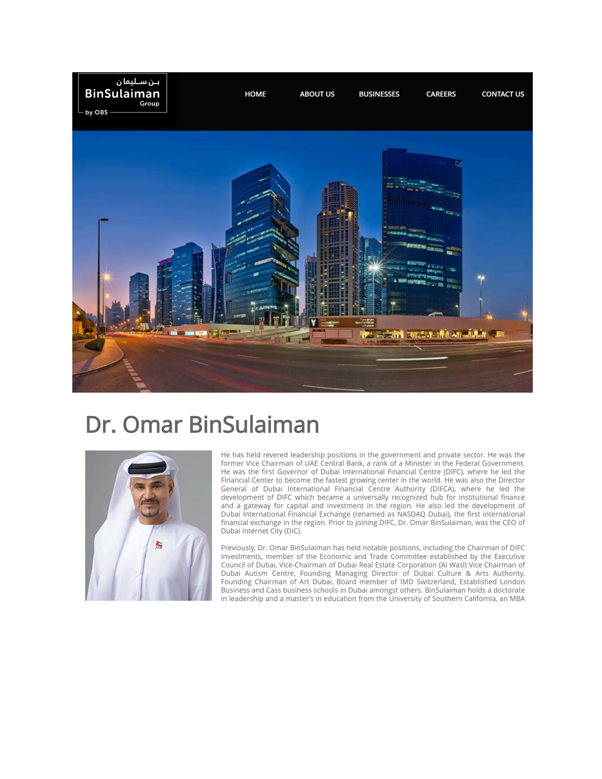 Omar Bin Sulaiman and DIFC: Building a Global Financial Centre | PDF
