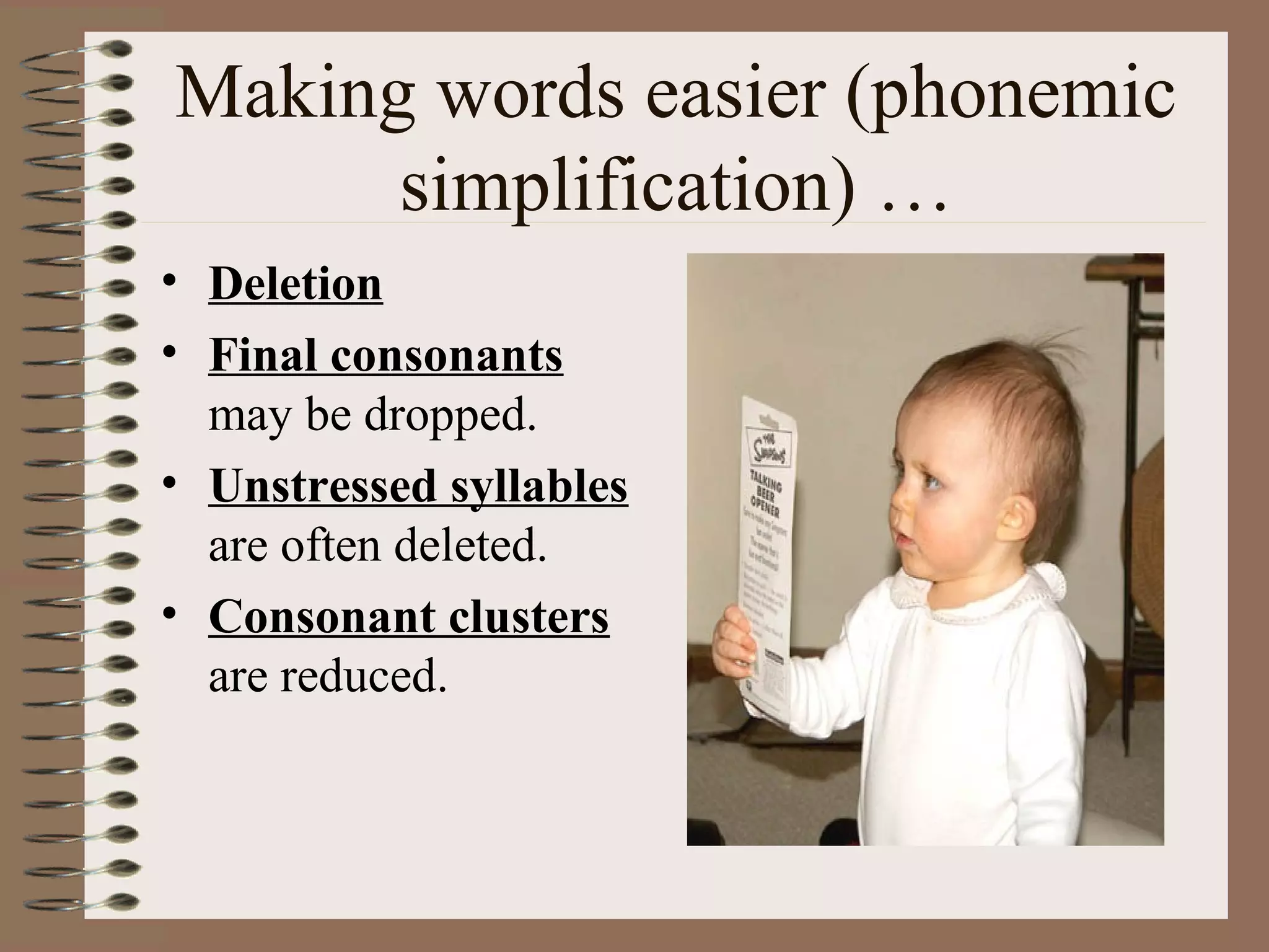Language Acquisition: Lecture 2 Phonological Development | PPT