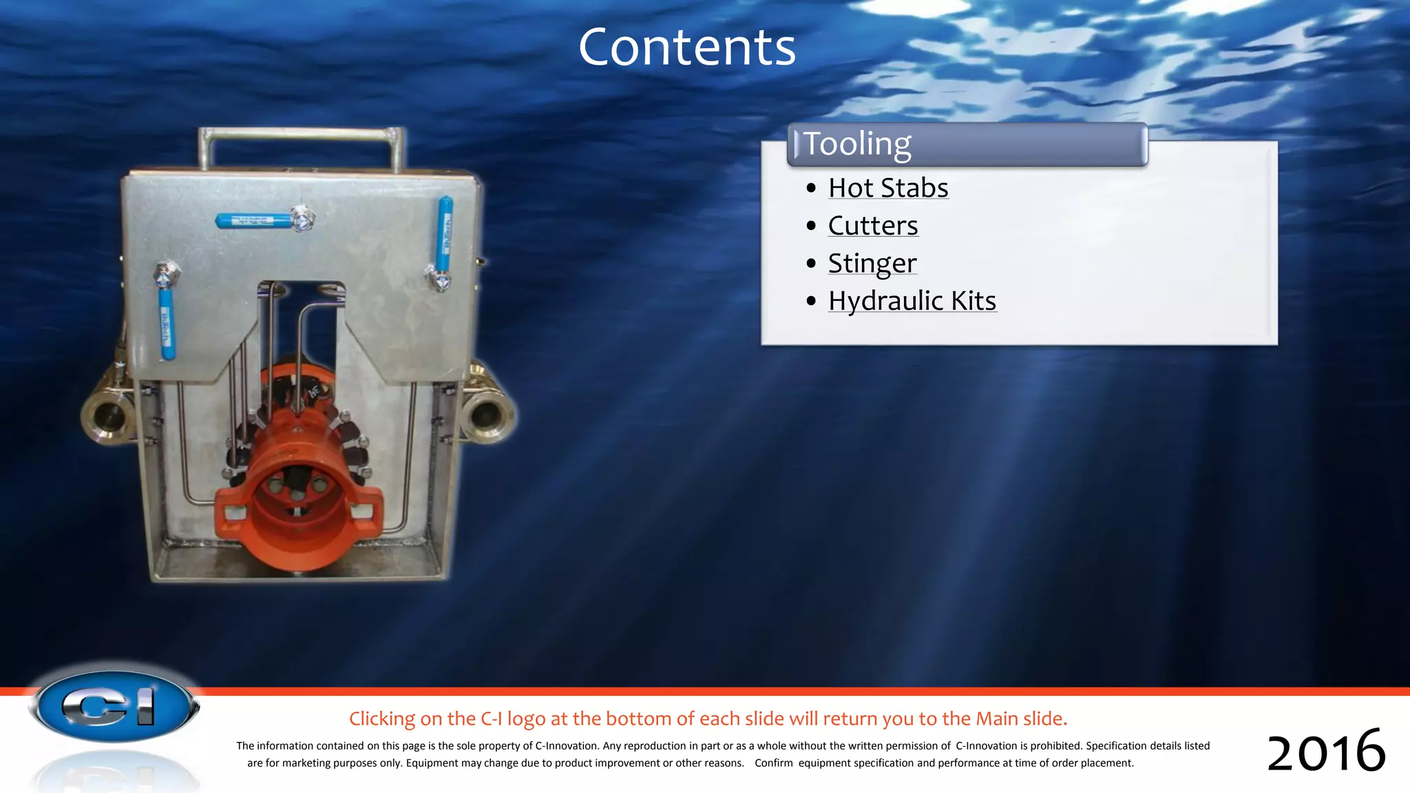 Internal Tooling and ROV Informtion Catalog 2016 | PPT