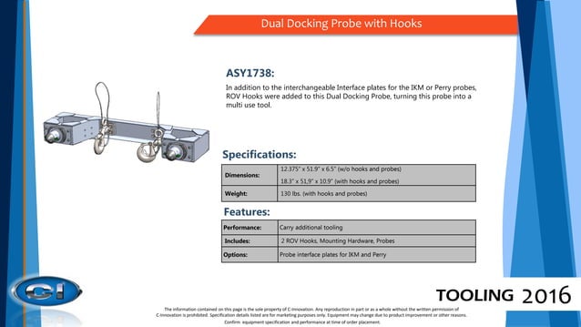 Internal Tooling and ROV Informtion Catalog 2016 | PPT