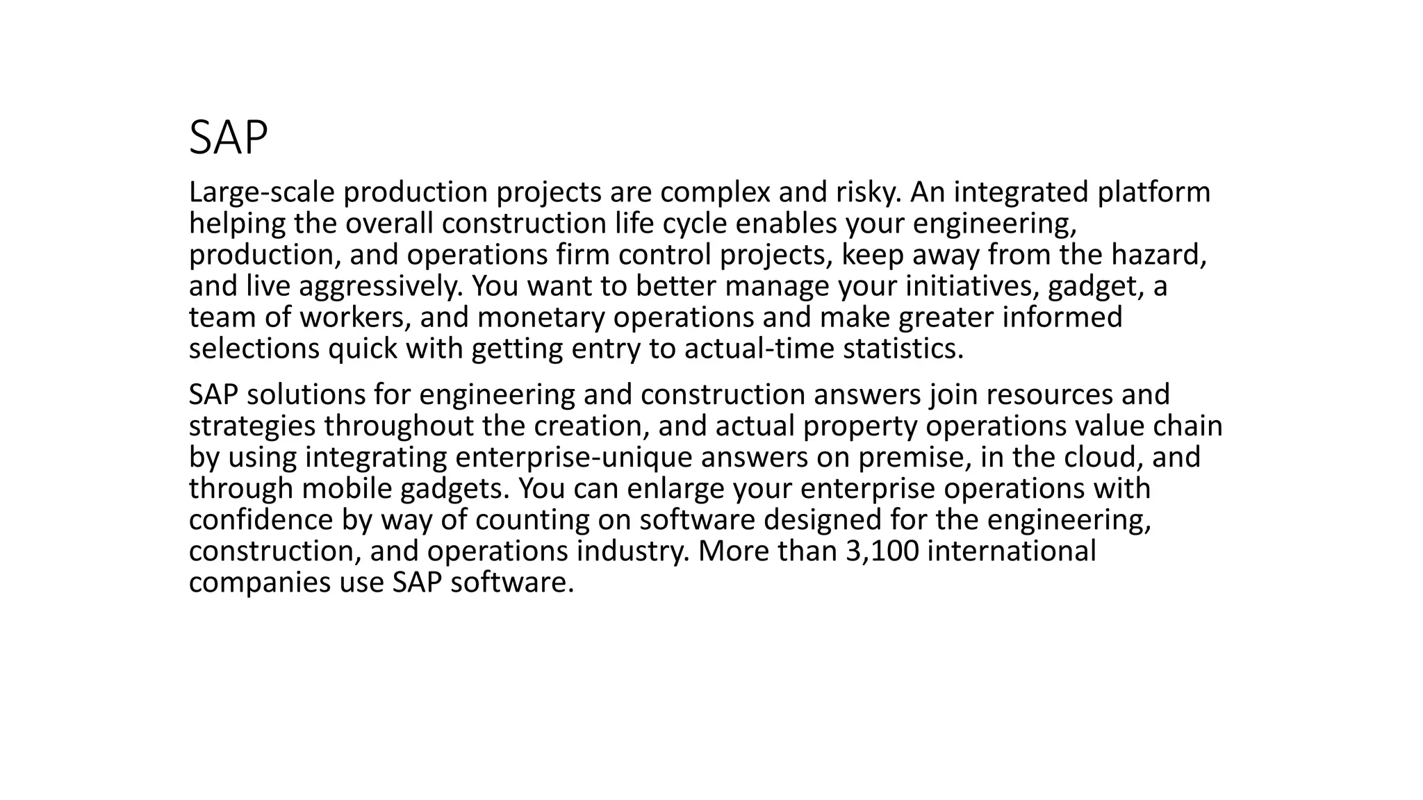 SAP solutions for engineering and construction | PPTX