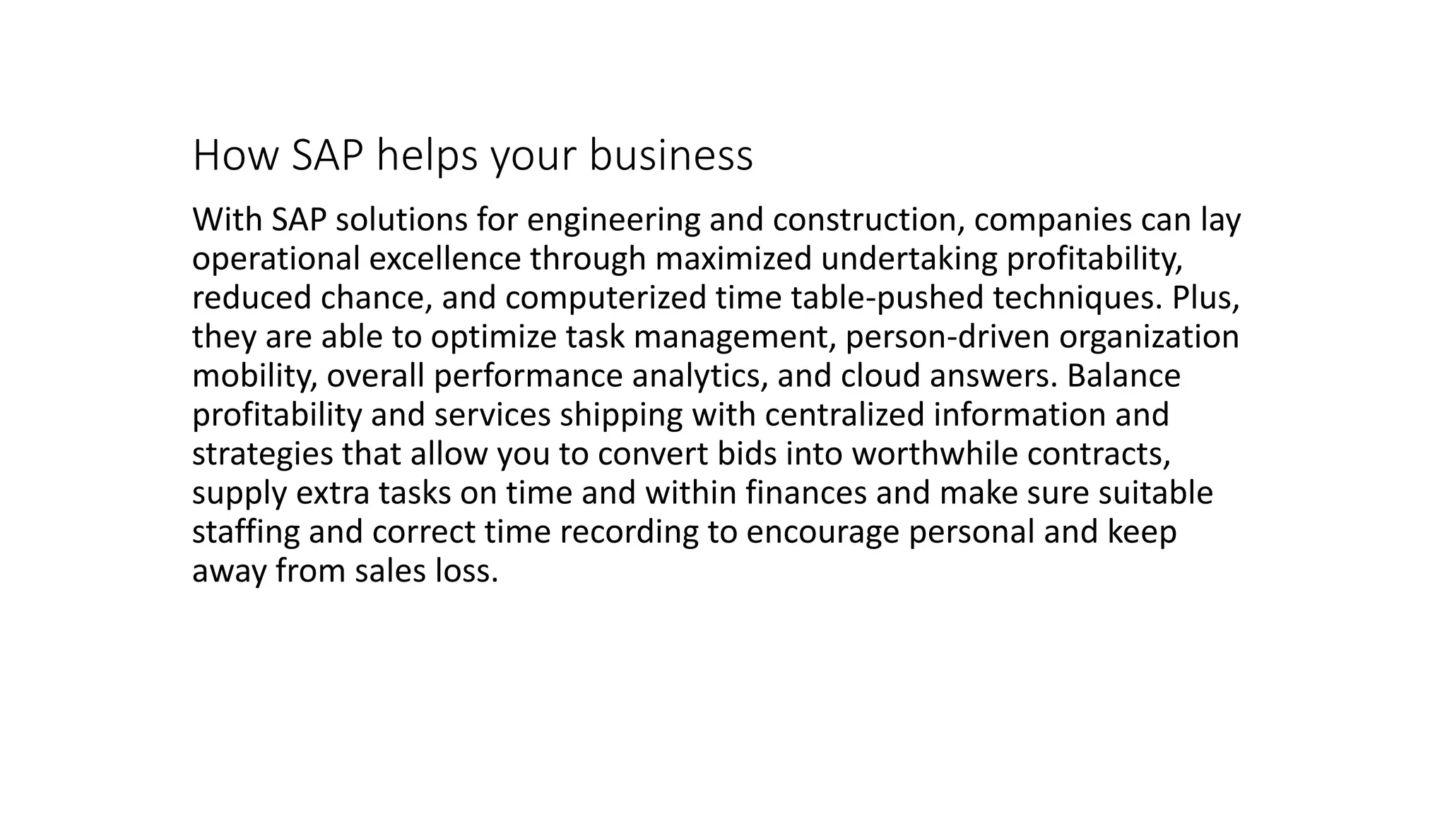 SAP solutions for engineering and construction | PPTX