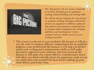 Eng 102 course introduction presentation | PPT