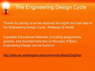 Basic Engineering Design (Part 8)): Redesigning & Iterating | PPT