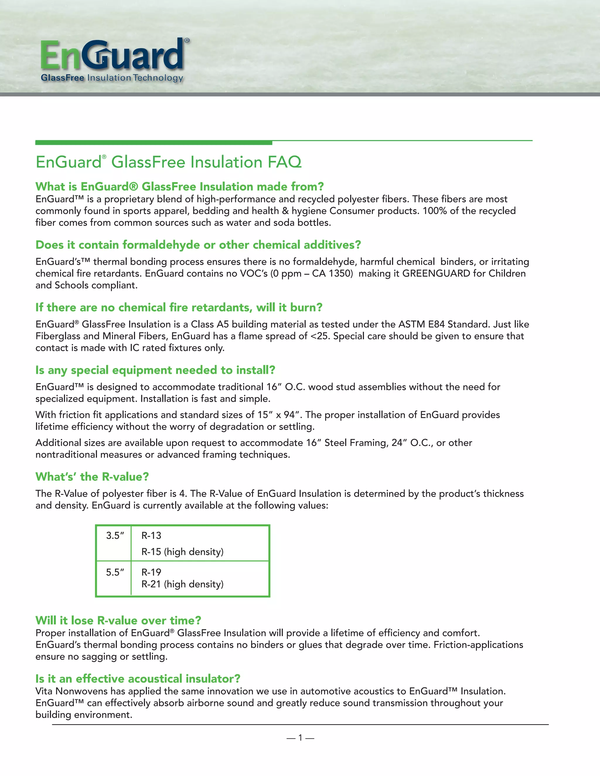 EnGuard Insulation FAQ | PDF