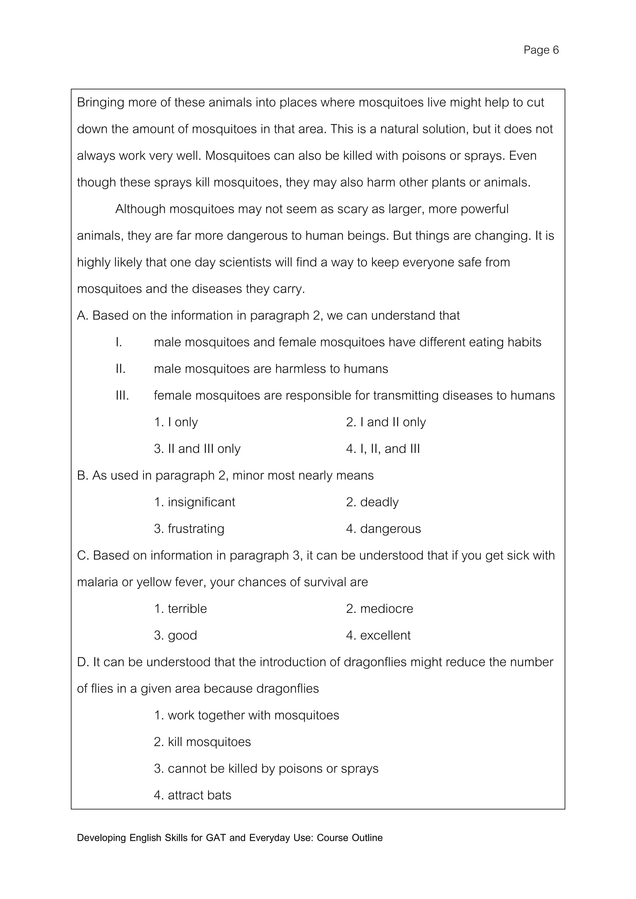 Eng for GAT Course Outline | PDF