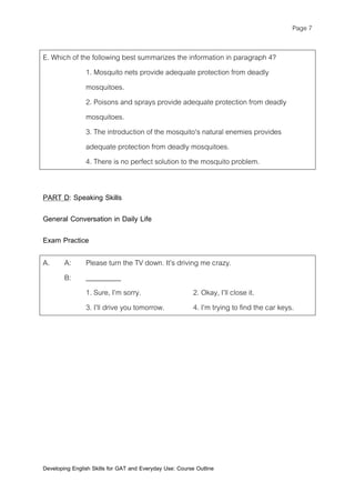 Eng for GAT Course Outline | PDF