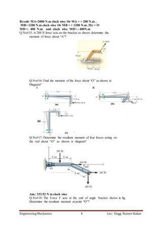 Engineering Mechanics Questions. | DOCX