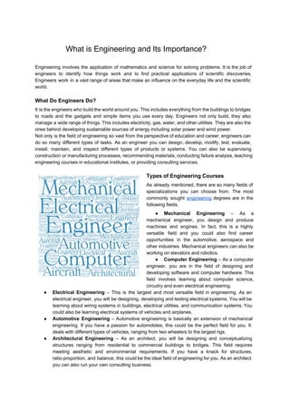Importance of Engineering | PDF