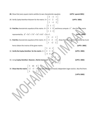Engg. math 1 question bank by mohammad imran | PDF