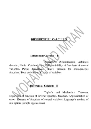 Engg. math 1 question bank by mohammad imran | PDF