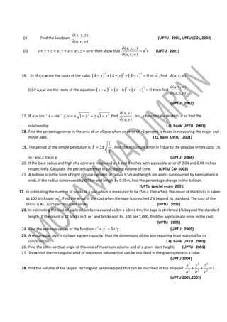 Engg. math 1 question bank by mohammad imran | PDF