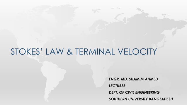 Stoke's law & Terminal Velocity | PDF | Physics | Science