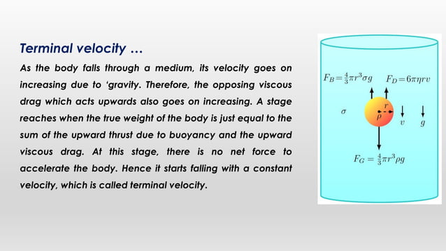 Stoke's law & Terminal Velocity | PDF | Physics | Science