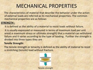Engg. materials & their properties | PPTX