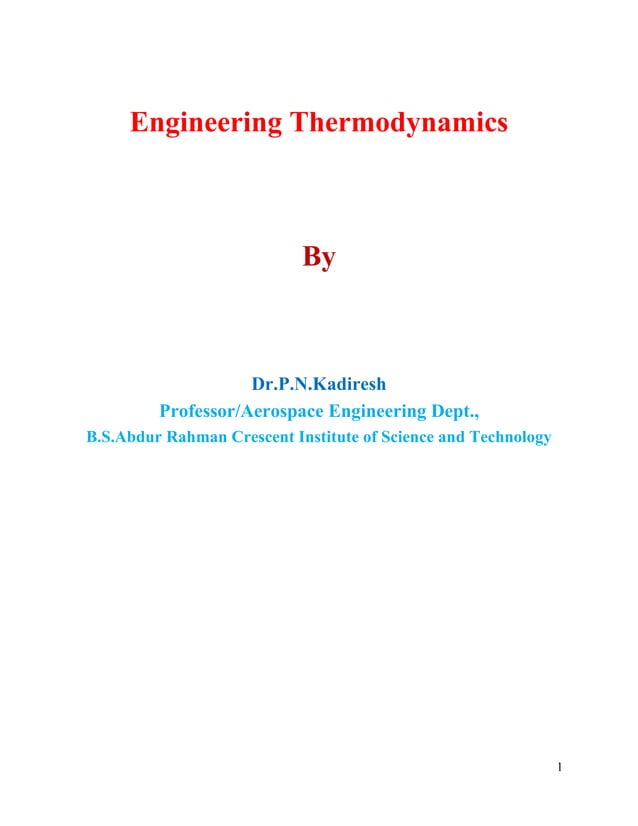 Engineering Thermodynamics Notes for Quick Reference | PDF