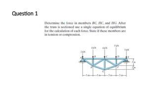 statics Revision hibbler trusses and centroids | PPT