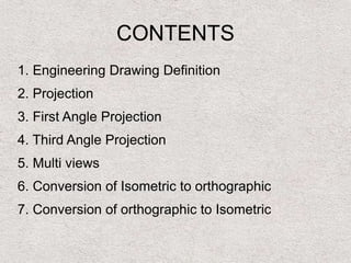 Basics of Engineering Drawing & first angle projection | PPTX