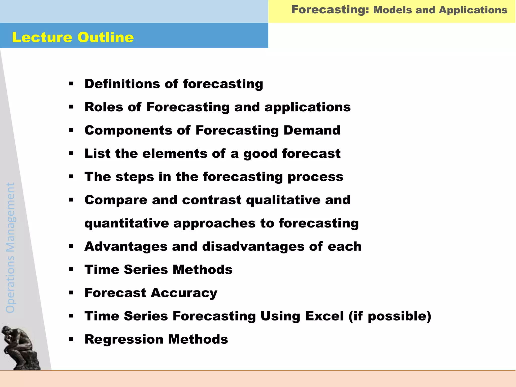 Forecasting Models & Their Applications | PPTX