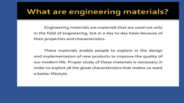 Engg material part 1 | PPT