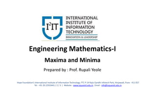 Engineering Mathematics | Maxima and Minima | PPTX