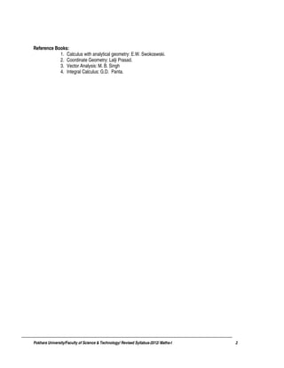 Engg mathematics i(pokhara university) | PDF